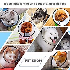 QIYADIN Plastic Pet Recovery Collars & Cones for Dogs and Cats After Surgery Adjustable Dog Neck Cone Surgical Elizabeth E-Collar Prevent Biting and Stop Licking Wound (S-Neck: 10.2-13.0 in)