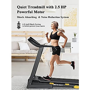 Treadmill with Incline for Home Use 17'' Wide Folding Treadmill Electric Treadmill Workout Running Machine with 3-Level Manual Incline Adjustment & 15 Pre-Set Training Programs Large LCD Display