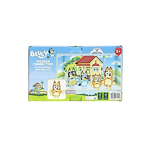 Bluey Wooden Character Figures – 4 Colorful Wooden Figures – FSC Certified for Children 3 Years and Up