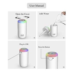 O-Mei Stars 350ml Small Humidifier, Tabletop humidifier, Humidifiers for bedroom, Baby Humidifier, Cool Mist Humidifier Baby, LED Humidifiers with Night Light, USB Humidifier (White)