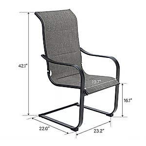 VcJta Outdoor Spring Dining Patio Chairs Set of 2 - Reliable Garden Porch Seating Furniture