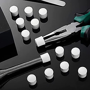 YuGtcen Door Stop Bumper Tips 24 Pack, Doorstopper Bumpers White Silicone Rubber Replacement Stopper Ends Caps,Rubber Door Stop Stud Replacement Tips Universal Fit for Wall Floor Protection