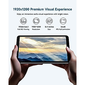 ALLDOCUBE Android 13 Tablet 1200 * 1920 in-Cell 8.4 inch Tablet 8-core Gaming Tablet 12GB(4+8)+64GB 512GB Expandable WiFi Tablet iPlay 50 Mini Support 4G LTE Widevine L1 5MP/5MP Tablet for Kids Gray