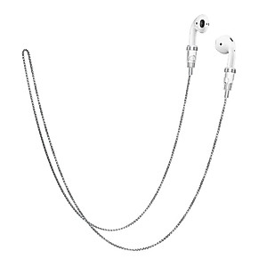 Lawonda AirPods Carrying Straps,Gifts for Mom,Earphone Stainless Steel Necklace Chain Strap Holder Magnetic Neck Connector Cord Anti-Lost Sports String Strap Accessories for Airpods 1/2 /Pro 2 Silver