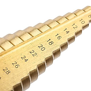 MUXSAM 3Pcs Step Drill Bit Set, HSS Titanium Drill bit, 3-Flat Shank Cone Drill Bits, 2-Flute Design Step Drill , Multi Size Stepped Up Unibit for Plastic, Wood, Sheet Metal Hole Drilling, DIY Lovers(4-12mm/4-20mm/4-32mm)