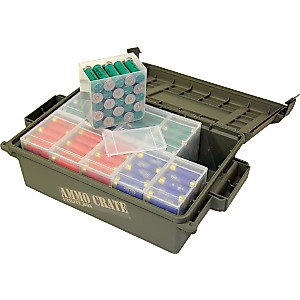 MTM ACR4-18 Ammo Crate Utility Box-Carry up to 65lbs of gear-Stackable design, double padlock for security - Water-resistant O-ring seal - Army Green