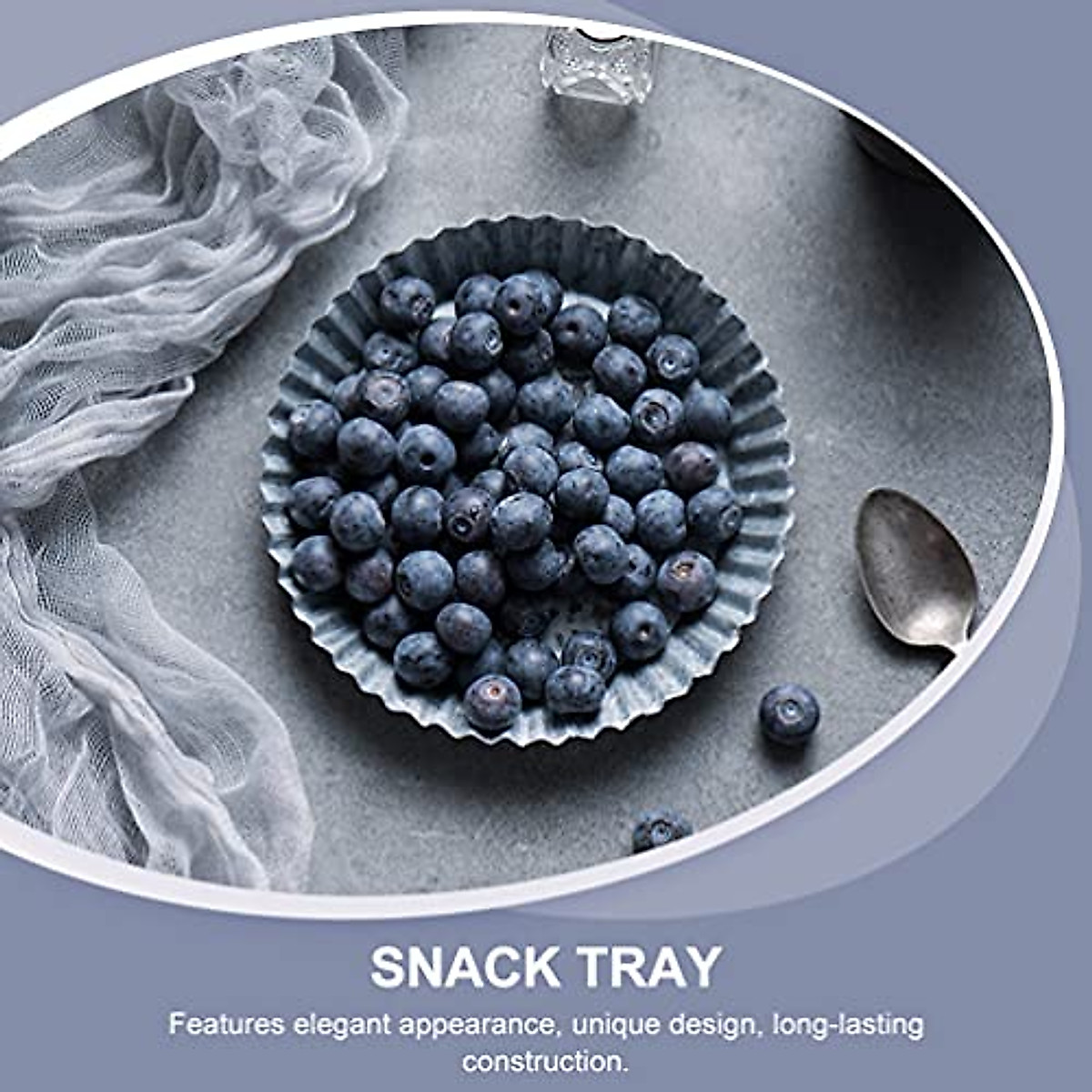 Cabilock Cutlery Tray Galvanized Serving Tray Round Farmhouse Rustic Serving Platter Fruit Food Breakfast Coffee Cupcake Dinner Tray for Kitchen Dining Room Jewlery Tray