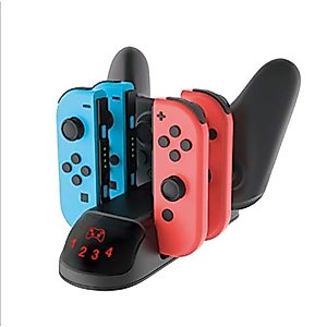 Controller Charger, USB Charging Station Dock, Compatible for 4 Switch Joy-Con Controllers Compatible for Switch PRO