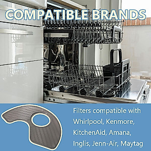 WPW10463906 Dishwasher Filter Replacement Part Assembly for Whirlpool W10463906 AP6021820, W10195360, 2312301, PS11755148, W10195360 (Grey)