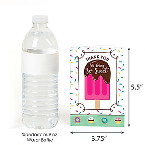 Big Dot of Happiness Sweet Shoppe - Candy and Bakery Birthday Party or Baby Shower Thank You Cards (8 count)