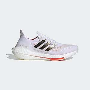 adidas Women's Ultraboost 21 Running Shoe, White/Black/Solar Red, 6
