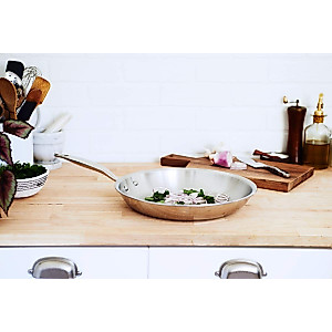 Heritage Steel 12 Inch Frying Pan | Made In USA | Titanium Series 316Ti Skillet with Stay Cool Handle | Fully Clad Stainless Steel Pan with 5-Ply Construction | Induction Ready & Non Toxic