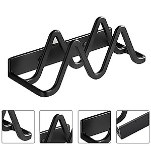 Cabilock Kitchen Lid Organizer Wall Mounted Pot Lid Storage Rack Cabinet Pantry Countertop Bakeware Organizer Dish Stand Holder for Spatula Plates Lid Cutting Boards Black