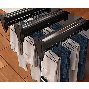 Necygoo Pull Out Closet Rods Retractable 41cm 16” Pants Hanger Clothes Rack with Screws Valet Rod for Closet Pull Out