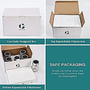 GIGALUMI Hanging Solar Mason Jar Lights, 6 Pack 30 Led String Fairy Lights Hanging Solar Lanterns Outdoor Waterproof, Hangers and Jars Included, Outdoor Decor for Garden, Patio, Yard, Porch, Wedding