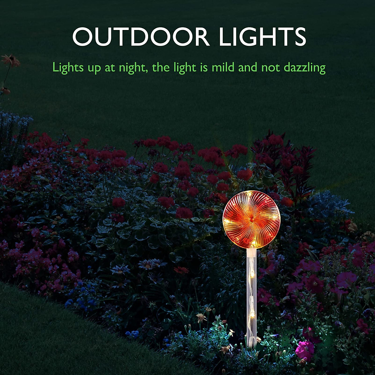 PRETYZOOM Solar Pathway Lights 1 Set Christmas Pathway Marker Light LED Solar Powered Xmas Candy Lollipop Ground Plug Light Lollipops Peppermint Sign for Home Garden Patio Solar Lights