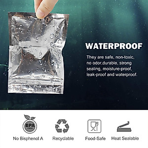 EggFoil 100 Pack Large Smell Proof Bags, 5.5x7.8 Inch Heat Sealable Foil Reusable Zip Bags with Ziplock for Food Package and Storage