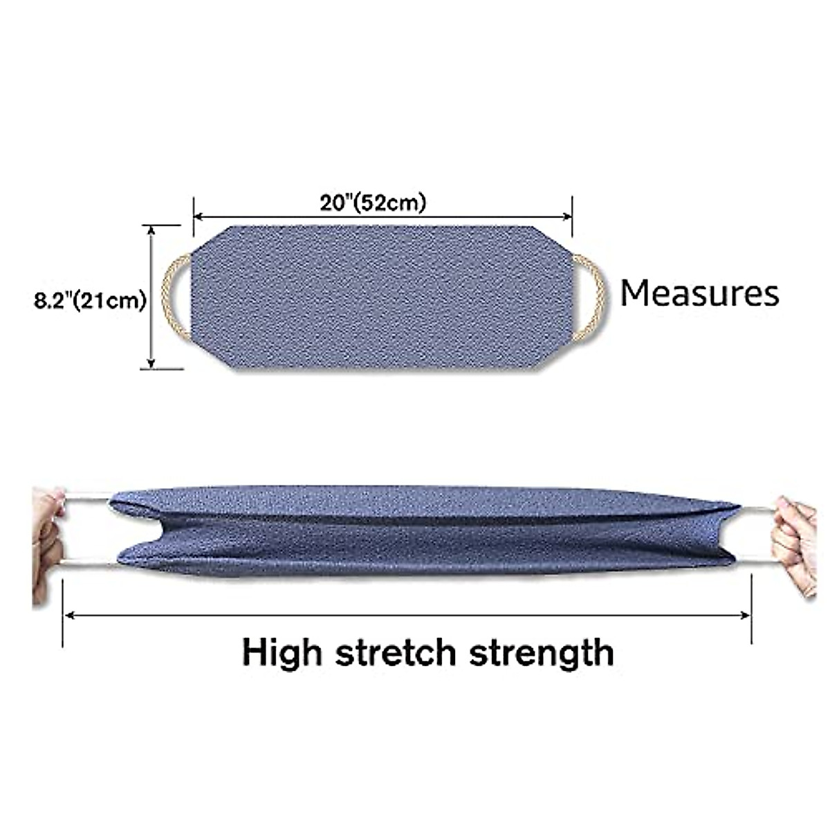 Evridwear Exfoliating Back Scrubber with Handles Two Sides for Body Shower Deep Cleans Skin Massages Invigorating Blood Circulation Men Women One Size (Back Scrubber)