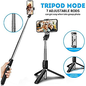 Selfie Stick Tripod with Remote Phone Recording Stand, Travel Tripod for iPhone Cell Phones, Cellphone Filming Tripod Travel Necessories Gift for Men Women, Tripode para Celulares Tripie para Celular