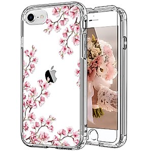 ICEDIO iPhone SE 2022 Case,iPhone SE 2020 Case,iPhone 8 Case,iPhone 7 Case with Screen Protector,Clear TPU Cover with Fashion Designs for Girls Women,Protective Phone Case Nice Florals