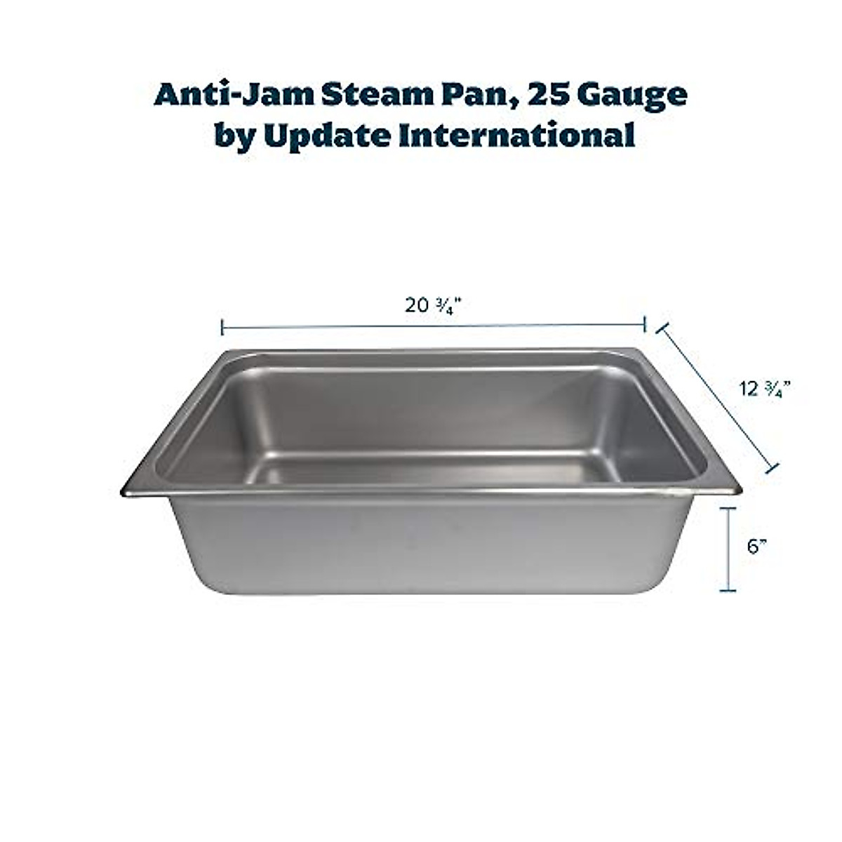 Update International NJP-1006 Steam Table Pan, 6", Stainless Steel