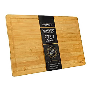 Gold Armour Extra Large Bamboo Cutting Board - Kitchen Chopping Board for Meat Cheese and Vegetables, Butcher Block (18 x 12in)