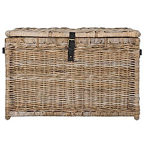 Misc 35" Wicker Storage Trunk Gray Rattan