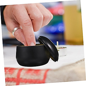 Anneome 12pcs Empty Candle Tins Belly Candle Tins Lids Metal Candle Jar DIY Scented Candle Tins Aromatherapy Candle Small Tins Black Leak-Proof Design