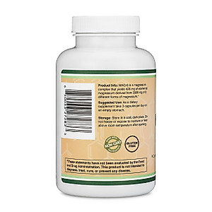 Magnesium Complex Supplement 180 Capsules (436mg Elemental Magnesium Provided by 2,300mg of Eight Different Forms of Magnesium) MAG-8 Provides 100% Daily Recommended Value of Magnesium by Double Wood