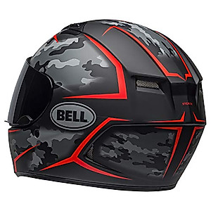 BELL Qualifier Full-Face Motorcycle Helmet (Stealth Camo Matte Black/Red - Small)
