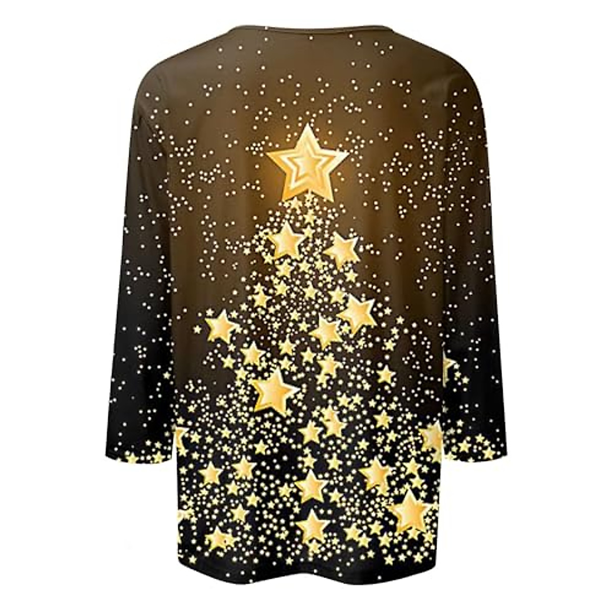 Christmas Womens Blouses Lined Pocket Christmas Basic Tops Crew Neck Tie Dye Christmas Women Tunic Tops Stretch Women's Flannel Shirts 04 Gold 3XL