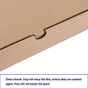 KOHAND 30 PCS 9 1/2 Inches Square Cardboard Pizza Box 1.5 inches thickness, Quality Corrugated Pizza Boxes, Disposable Takeaway Packaging Boxes keeps Pizza Fresh, Kraft Brown Color