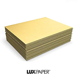 LUXPaper 8.5” x 11” Paper for Crafts and Printing in 80lb. Gold Metallic, Scrapbook and Office Supplies, 50 Pack (Gold)