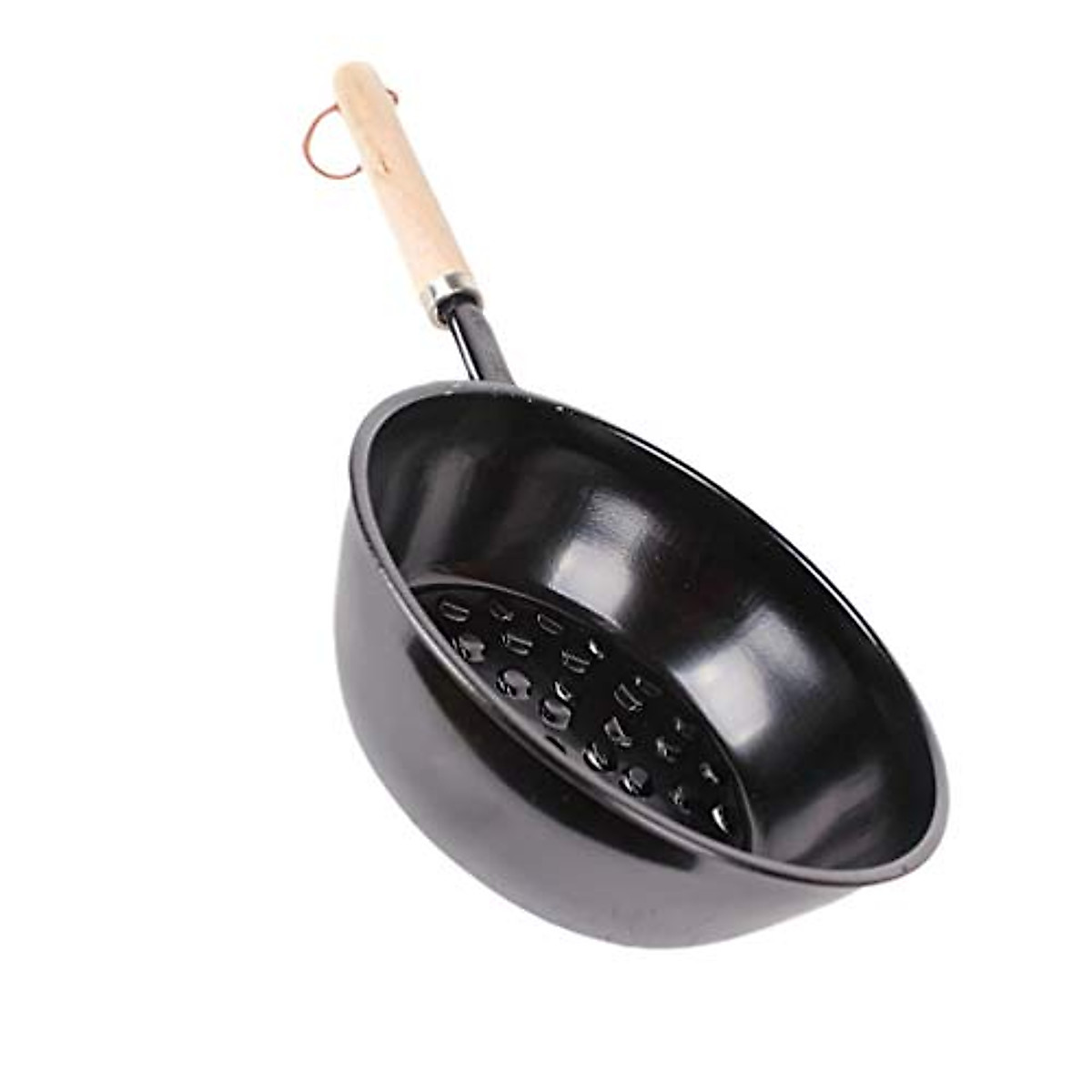 Hemoton Charcoal Burner Hookah Coal Burner Charcoal Starter Charcoal Burning Pot Hookah Bowl Barbecue Charcoal Burning Tool with Wodden Handle for Shisha Camping BBQ Black