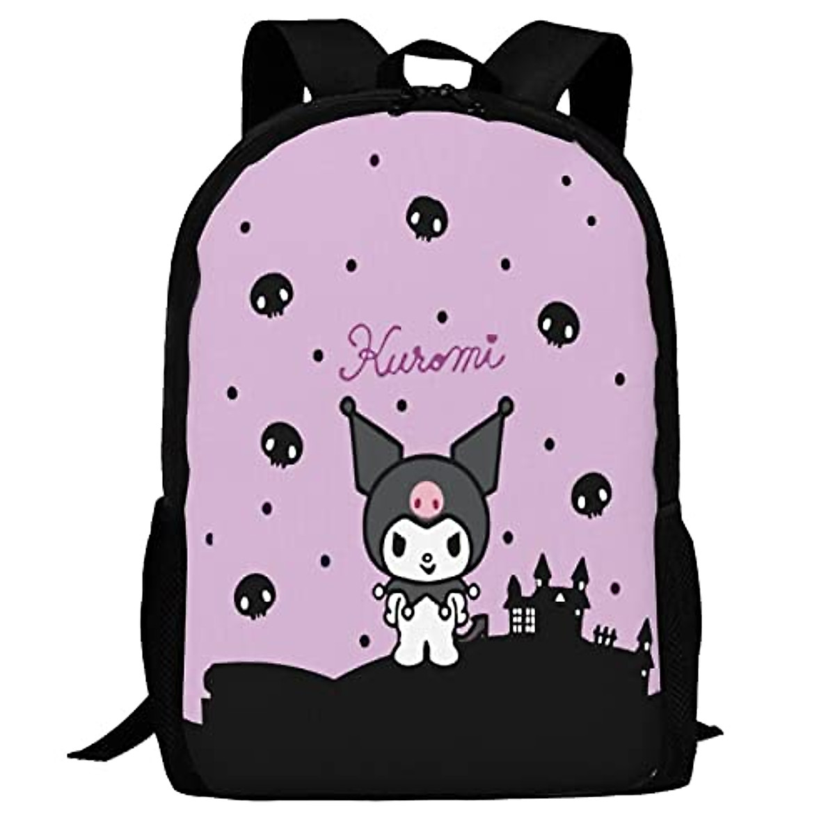 AMERMUSHAMILTON Kuro-mi Large Backpack Personalized Laptop Ipad Tablet Travel, Black, One Size