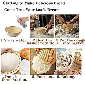 2 Pcs 7 Inch Round Banneton Bread Proofing Basket - Baking Bowl Brotform for Dough Rising Gifts for Bakers with Cloth Linen Cover