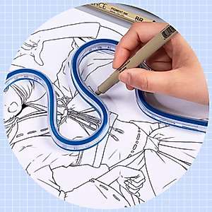 Kollase Flexible Ruler, Curve Ruler 60cm/24in, Sewing Ruler, Curve Ruler for Pattern Making, for Quilting and Sewing with 1 Tape Measure, Quilting Tolls and Supplies