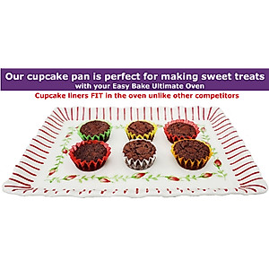 Quadrapoint Deluxe Pan Set Compatible with Easy Bake Ultimate Oven | Includes 60 Cupcake Liners THAT WILL FIT, UNLIKE OTHERS!!