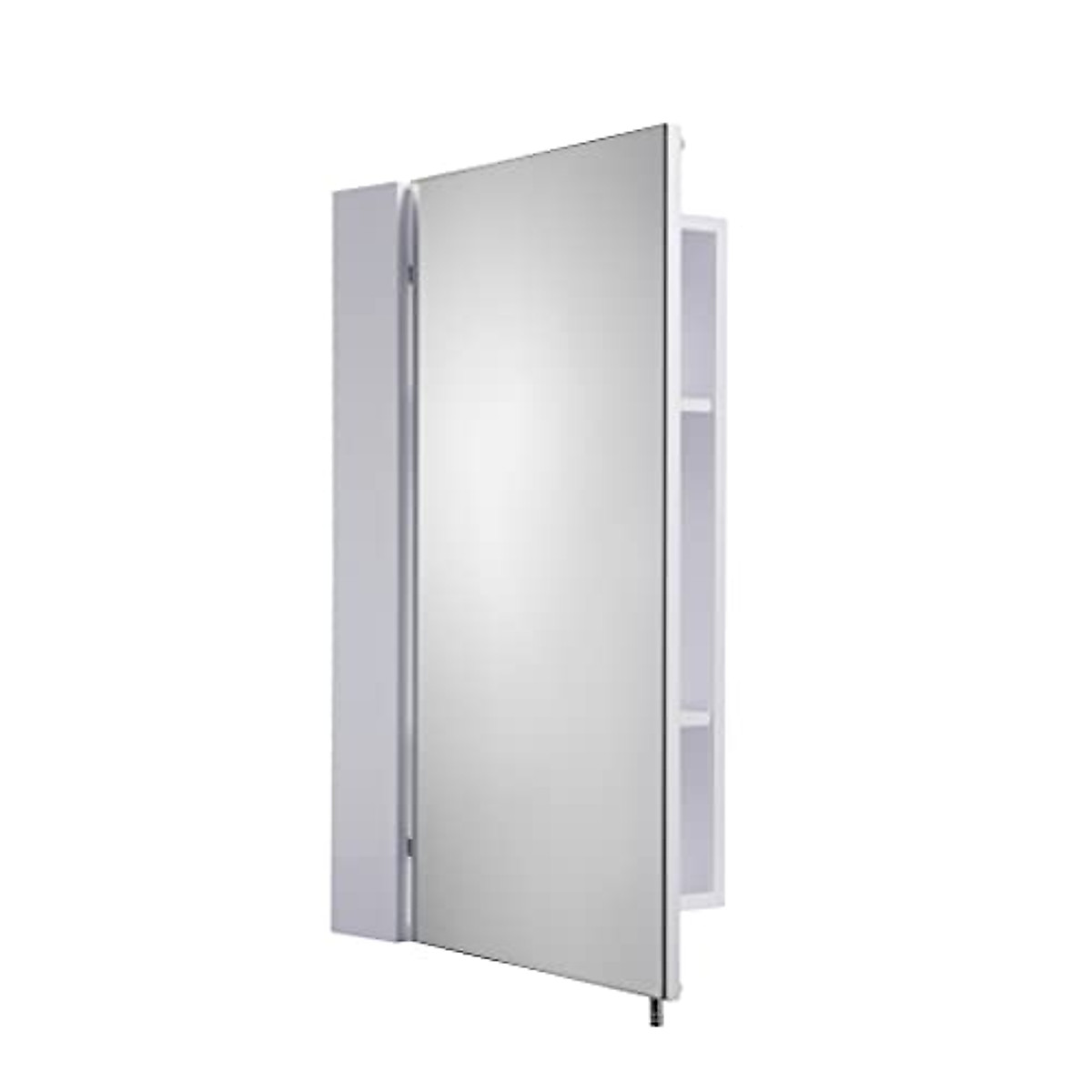 Croydex Dawley Single Door, Surface Mount Flexi-Fix Easy Hanging System Medicine Cabinet, 20 in (W) x 26 in (H), White Steel