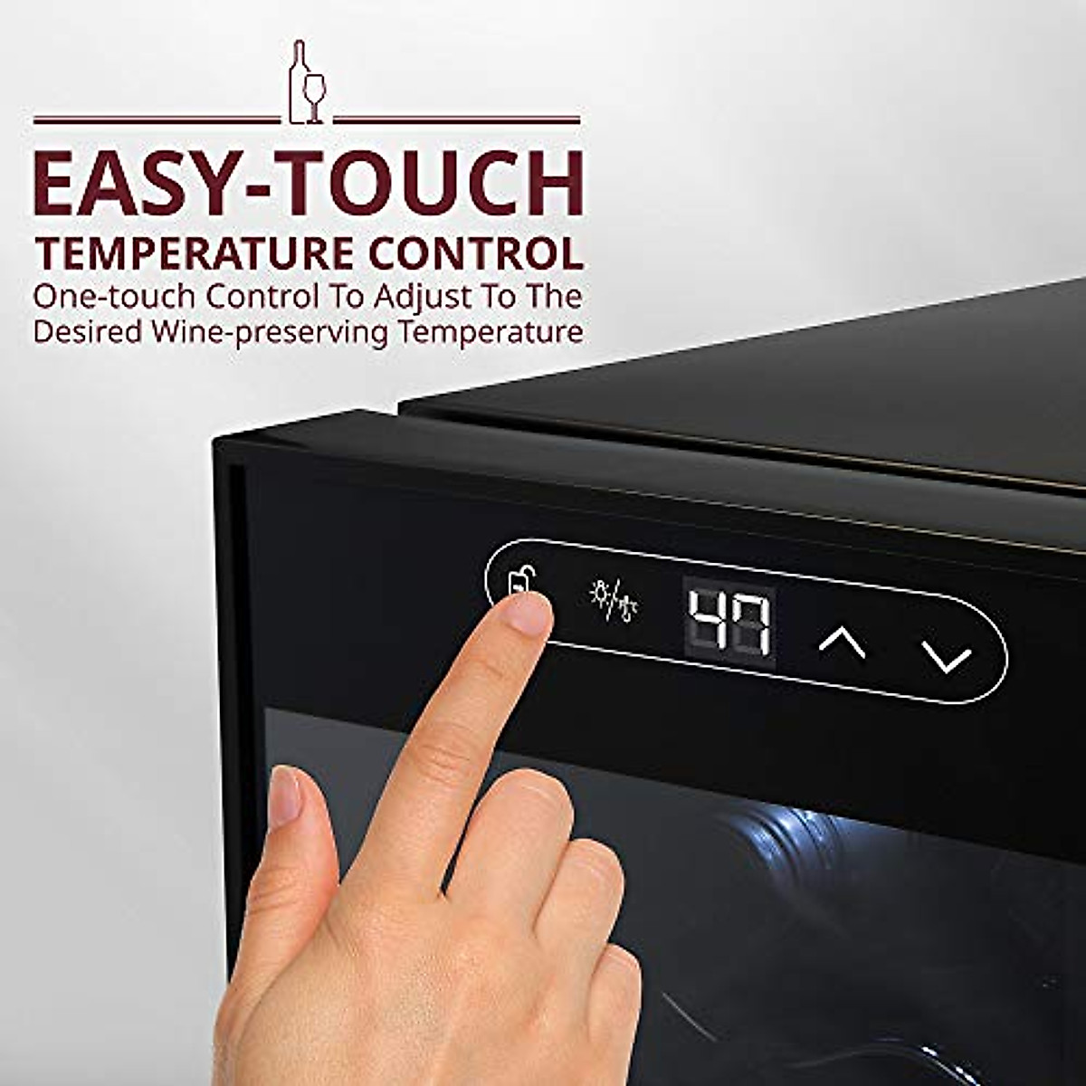 Schmecke 12 Bottle Compressor Wine Cooler Refrigerator w/Lock | Large Freestanding Wine Cellar | 41f-64f Digital Temperature Control Wine Fridge For Red, White, Champagne or Sparkling Wine - Black