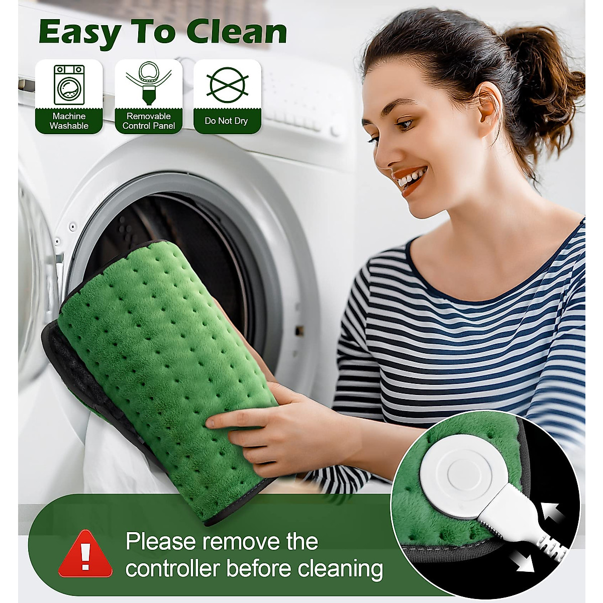 VALGELUIK Heating pad for Back Pain Relief, Heating Pads for Neck, Shoulder, Fathers Mothers Day Gifts for Women, Men, Dad, Mom, Auto-Off,Machine Washable, Moist Dry Heat Options, Extra Large 12"x24"