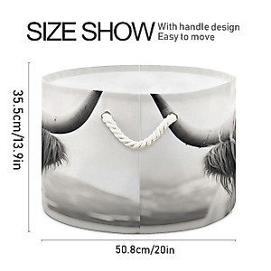 xigua Cotton Rope Basket Highland Cow Baby Laundry Basket Blanket Kids Toy Storage Basket Glove Box