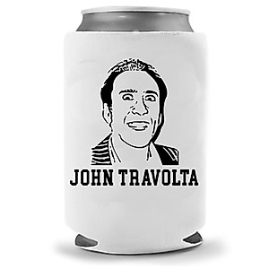 Cool Coast Products | Face Off Nicolas Cage John Travolta Parody Joke Coolie | Funny Father's Day Gift | Funny Novelty Hugger Coolie Huggie | Beer Under $10 Gifts | Quality Neoprene Can Cooler