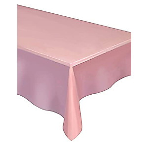 Light Pink Plastic Tablecloth, 108" x 54"