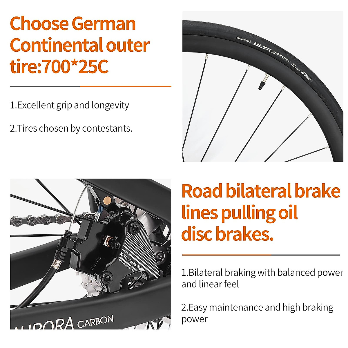 SAVADECK Carbon Disc Road Bike, Integrated Design Racing Bicycle Carbon Frame Carbon Fork with Shimano SORA R3000 Derailleur System 18 Speed Disc Brake Road Bike for Men or Women.(Black 54cm)