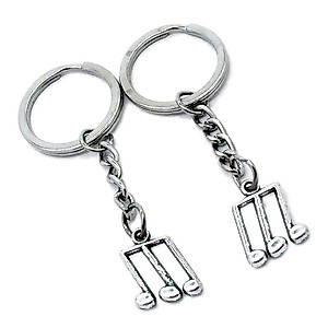 100 Pieces Keychain Keyring Door Car Key Chain Ring Tag Charms Supplies U1SO4Y Music Musical Note