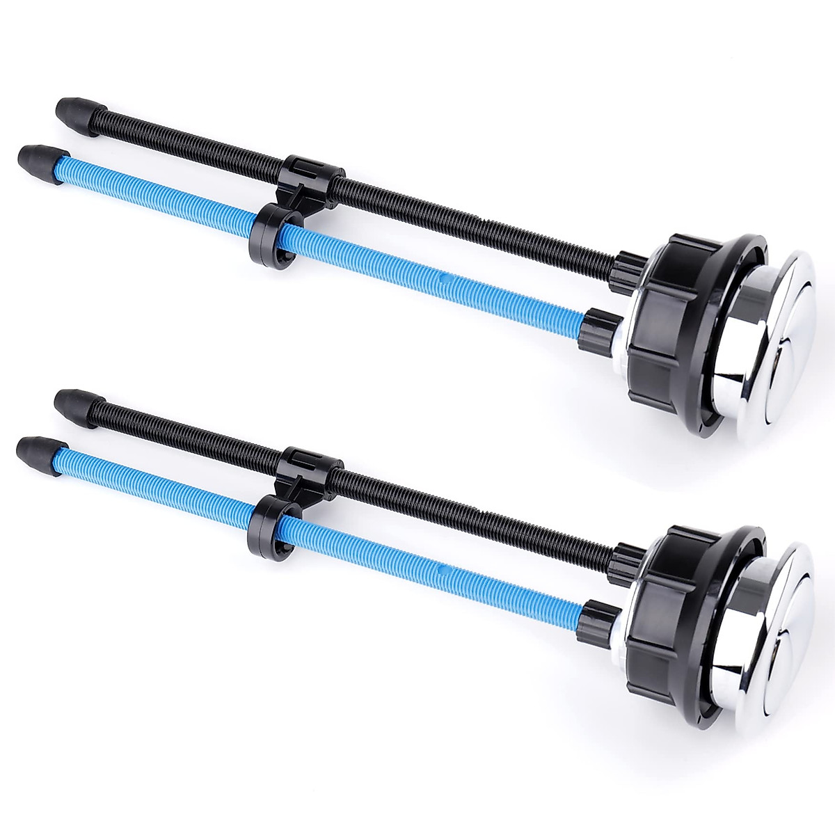 Toilet Tank Button Dual Push Flushing Toilet Button Replacement Toilet Flush Button with Thread 38mm / 1.49Inch Round (Pack of 2)