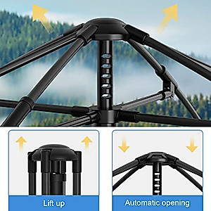 Qisan Family Camping Tent 3-4 Person Automatic Hydraulic Canopy Tent Easy to Set up and Package Windproof Backpacking Tent for Camping, Hiking, Outdoor Festivals, Car Trip Blue Color