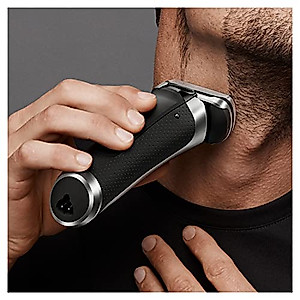 Braun Electric Razor for Men, Waterproof Foil Shaver, Series 9 9390cc, Wet & Dry Shave, With Pop-Up Beard Trimmer for Grooming, Cleaning & Charging SmartCare Center and Leather Travel Case, Silver