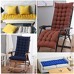 62 Inch Patio Chair Pad Thicker Chaise Lounger Swing Bench Cushion Outdoor Rocking Chair Pad with Ties Bench Chair Cushion for Outdoor Indoor Home Office, Grey